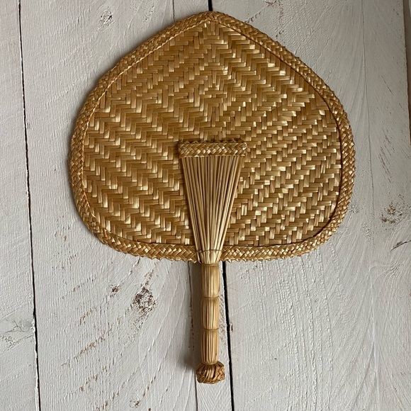 Accents | Vintage Boho Rattan Fan | Poshmark